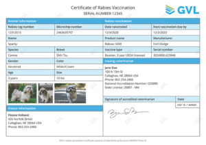 New in GVL: digital rabies vaccination certificates - GlobalVetLink