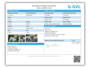 Digital Rabies Vaccination Certificates - GlobalVetLink