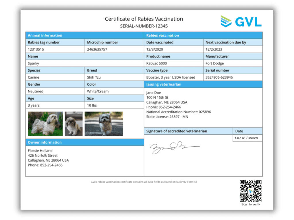 Digital Rabies Vaccination Certificates - GlobalVetLink