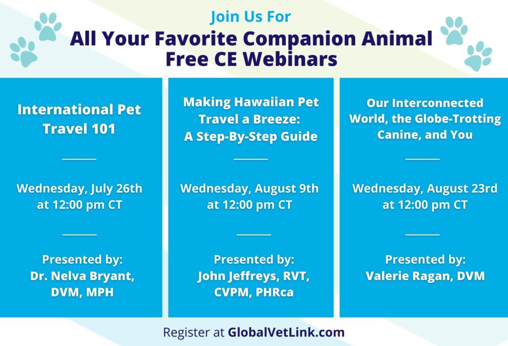 All Your Favorite Companion Animal Free CE Webinars | GlobalVetLink